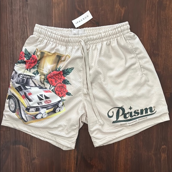 PacSun | Shorts | Pacsun Athletic Cream Colored Shorts With Design ...